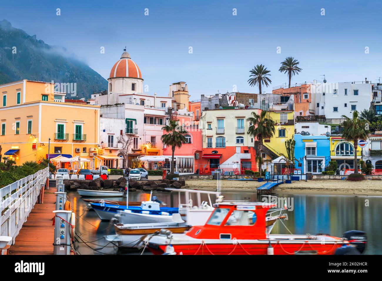 Forio, Ischia, Italy on the water at dusk Stock Photo - Alamy