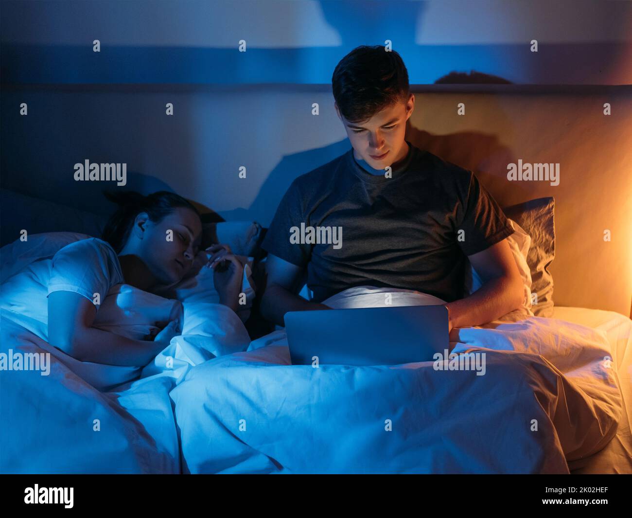 family routine life online communication dating Stock Photo - Alamy