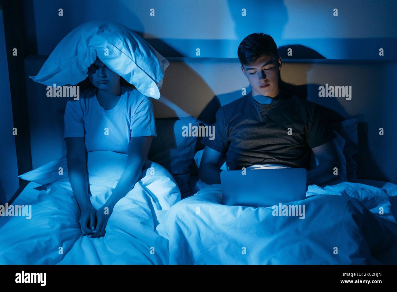 insomnia problem sleep disorder social network Stock Photo - Alamy