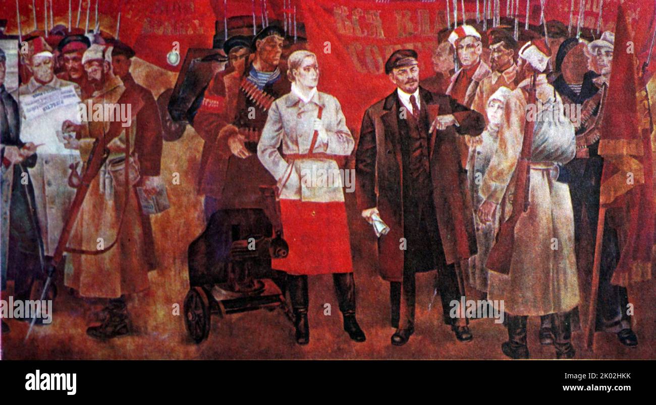 V.I. Lenin pays a visit to revolutionary guards 1918 Stock Photo - Alamy