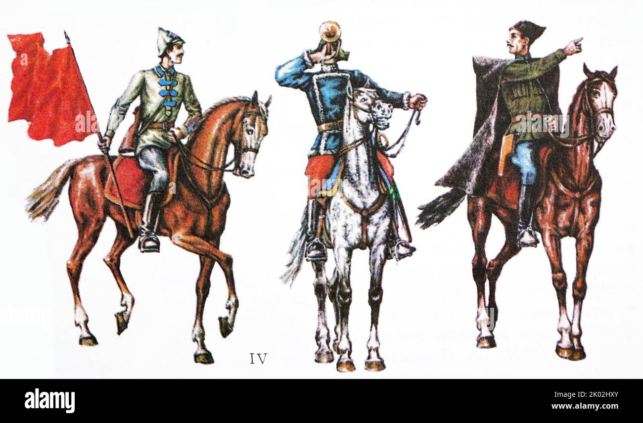 Red guard soldiers (on horseback) 1920. Russia Stock Photo - Alamy