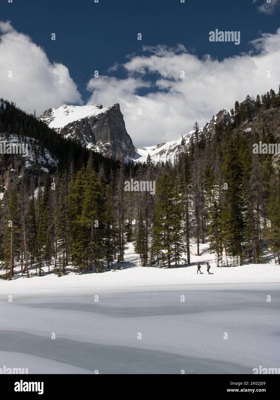 Frozen Nymph Lake. Rocky Mountain National Park, Colorado, USA Stock ...