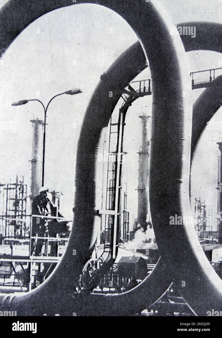 A cement plant in Hutul is being built with the help of the USSR ...