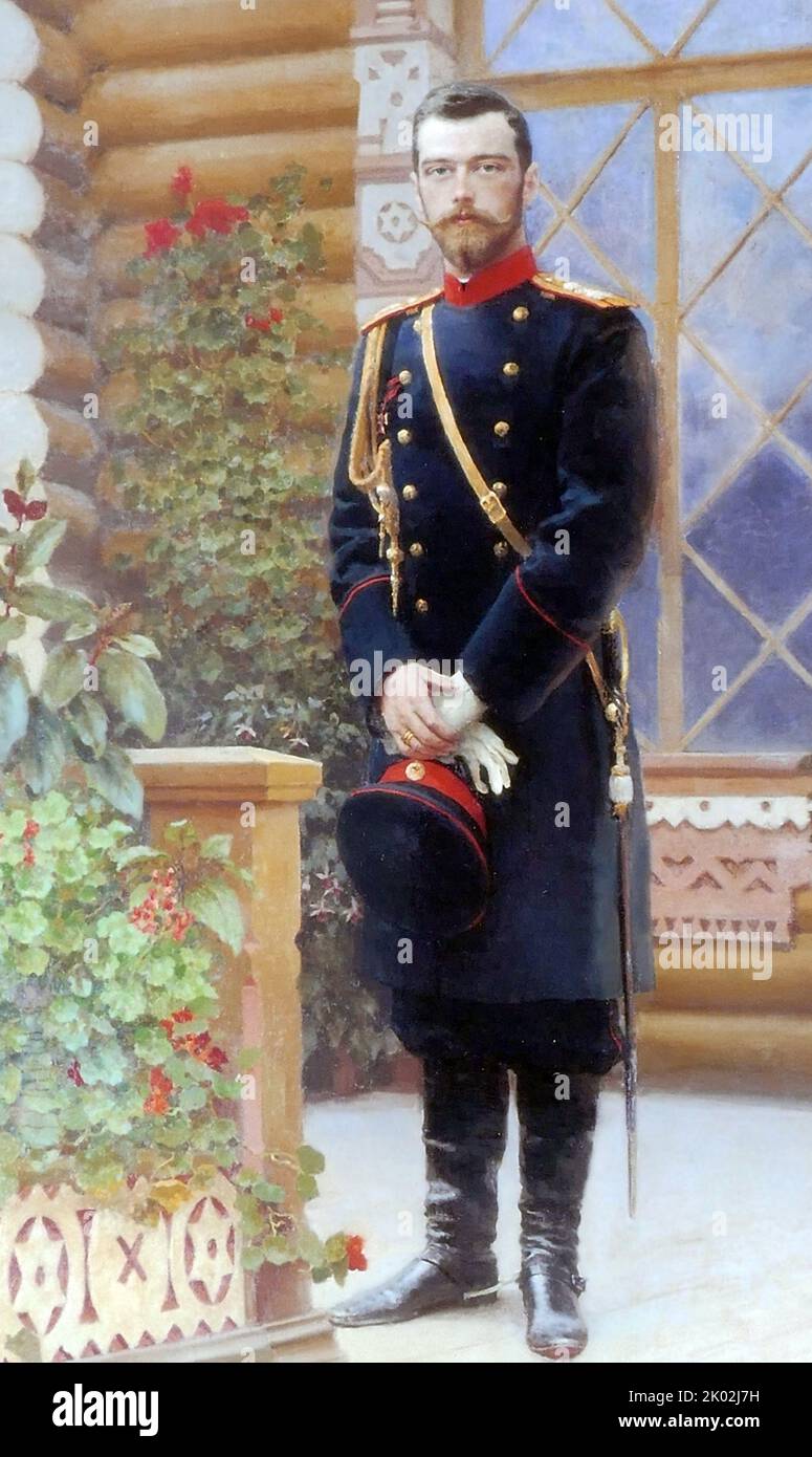 Nicholas II (1868 - 17 July 1918), last Emperor (Tsar) of Russia, ruling from November 1894 ...