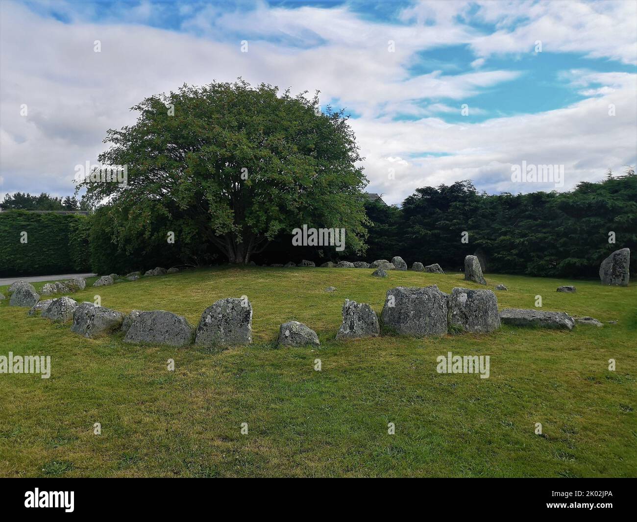 A view of a Neolithic stone circle in the Scottish Highland town of ...