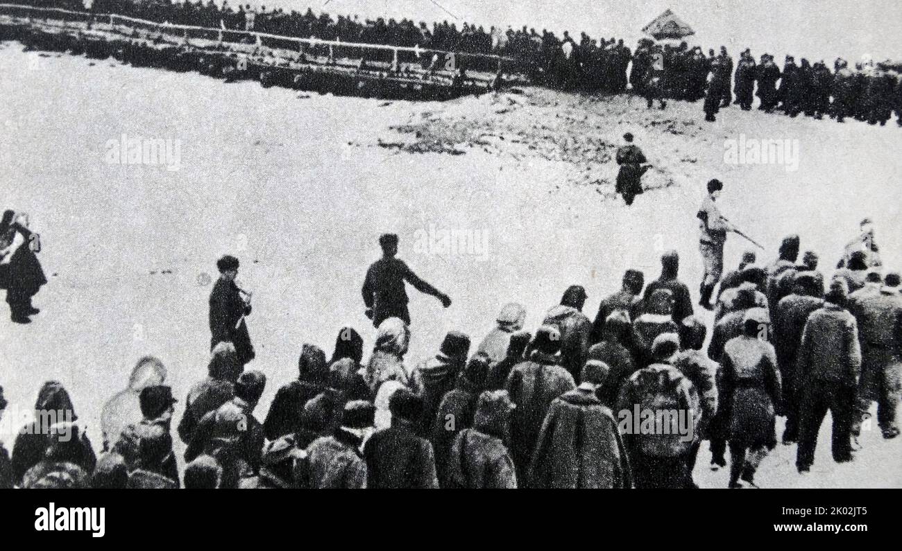 Column of Nazi soldiers and officers captured during the Korsun ...