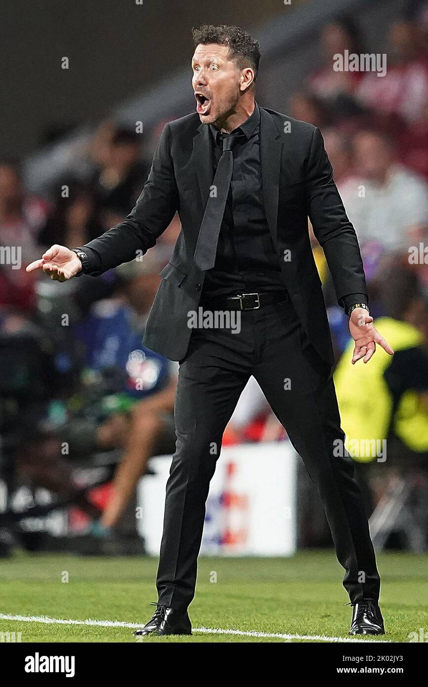 Atletico de Madrid's coach Diego Pablo Cholo Simeone during Champions ...