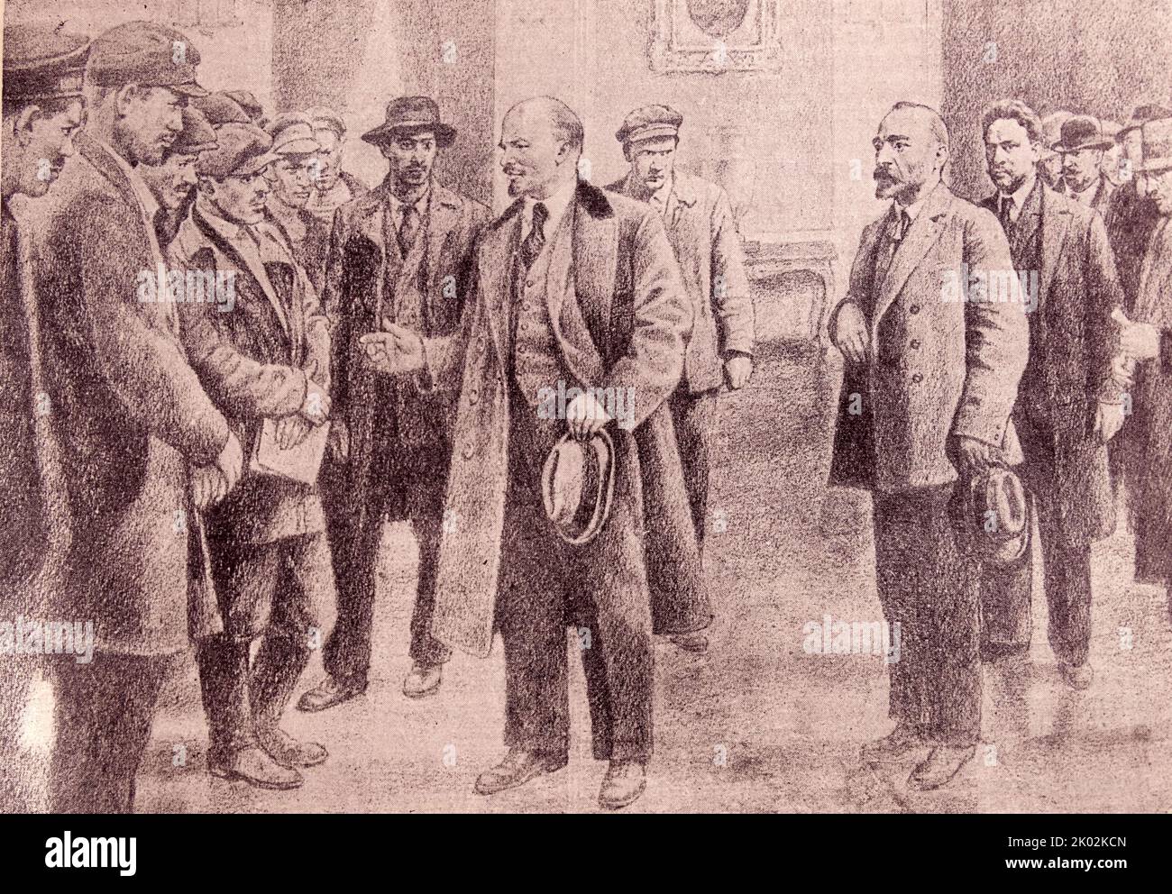 Arrival of Lenin in Petrograd. Meeting at Finland Railway Station in St ...