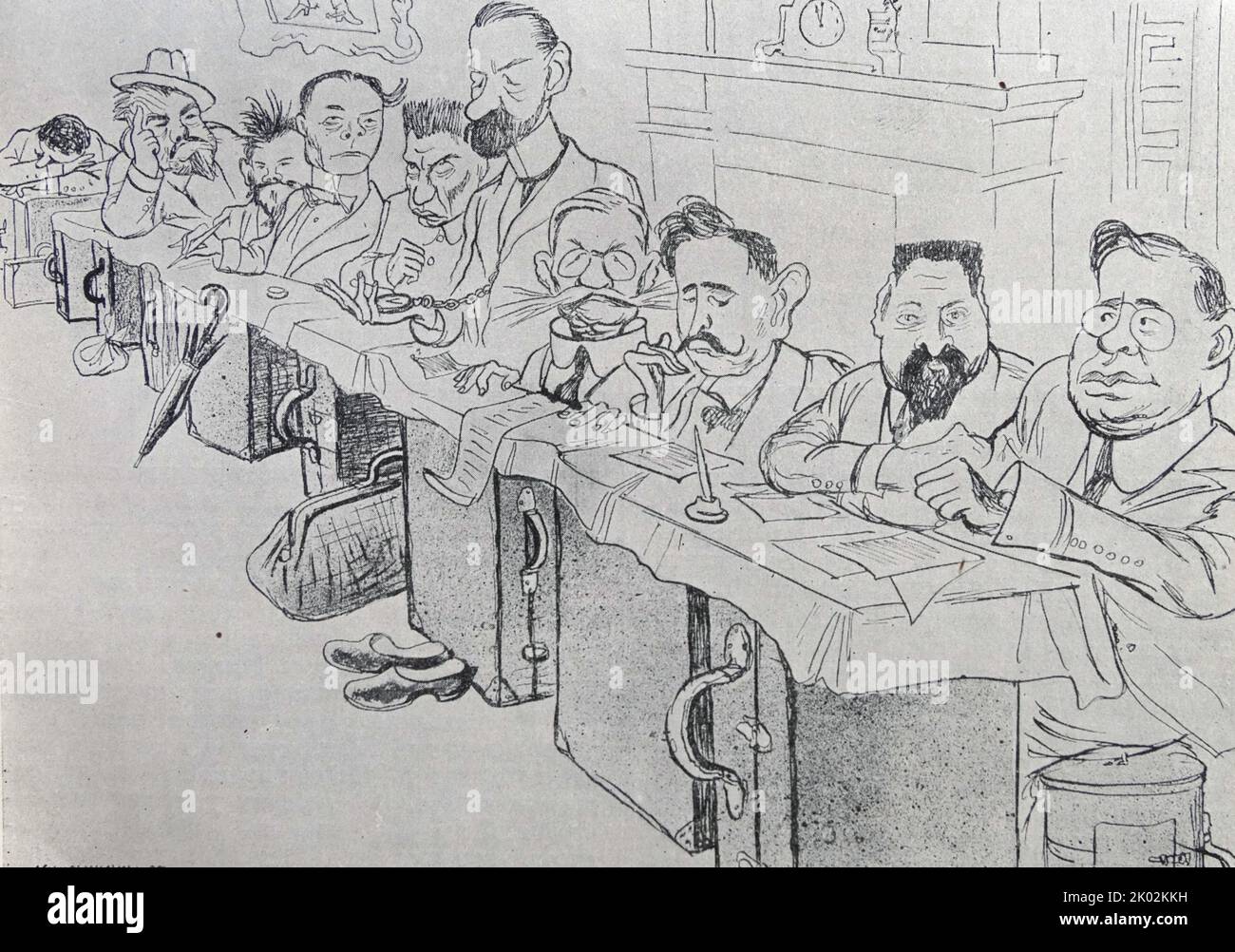 satirical Cartoon showing the Russian Provisional Government at work ...