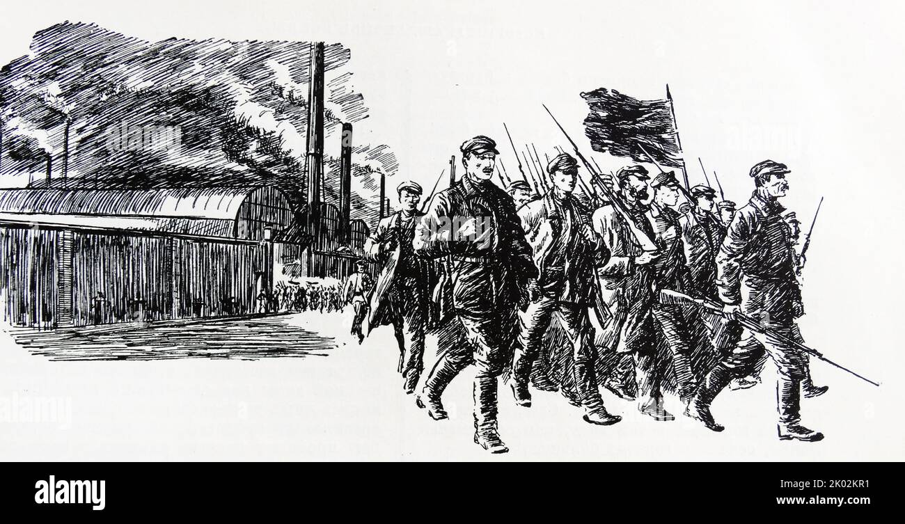 Illustration of revolutionary Red Guards, a transitional military force ...