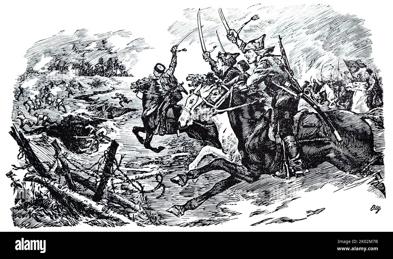 Illustration showing a counterattack by cavalry of the Red Army Stock ...
