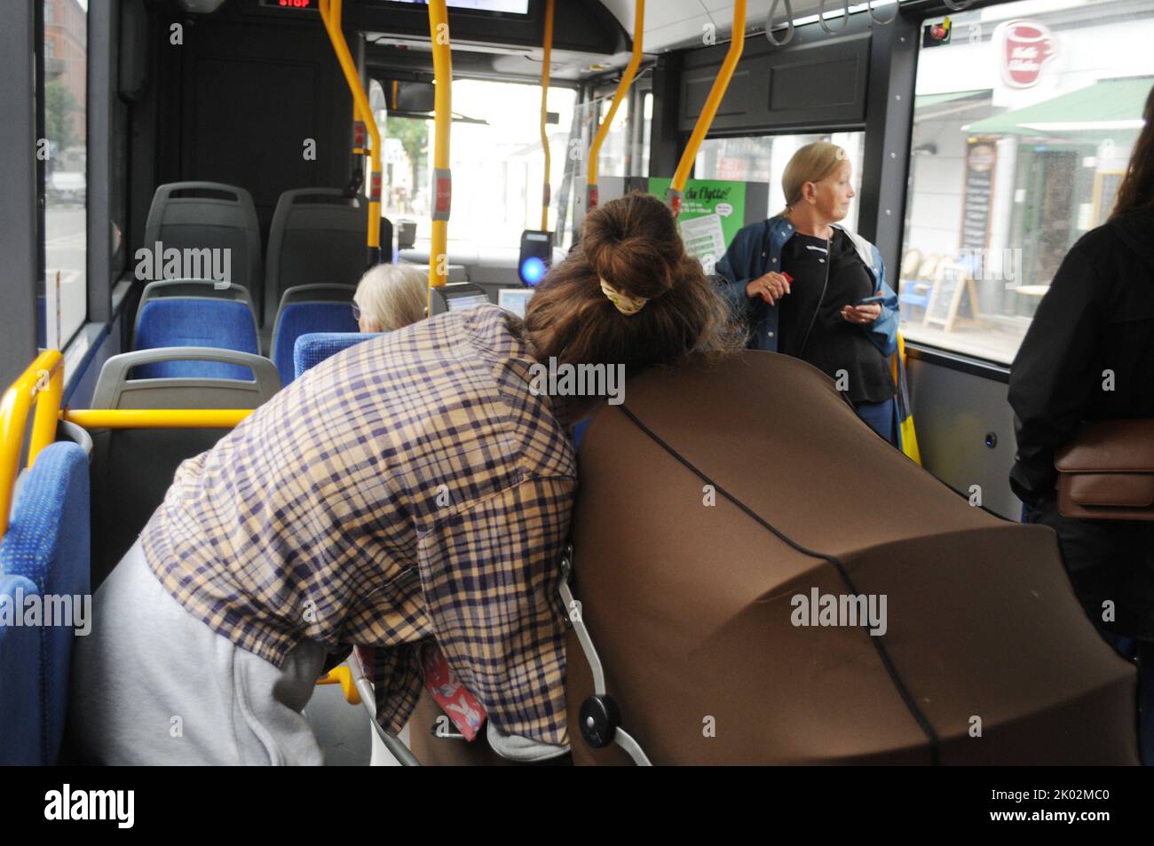 Copenhagen /Denmark/09 September 2022/ Female person transporting baby ...