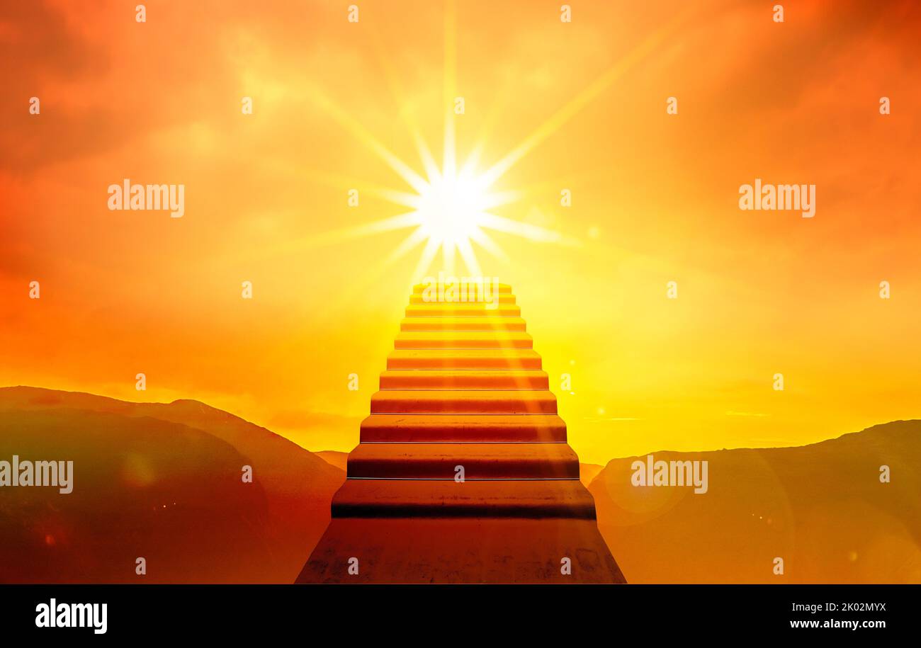 Golden stairway hi-res stock photography and images - Alamy