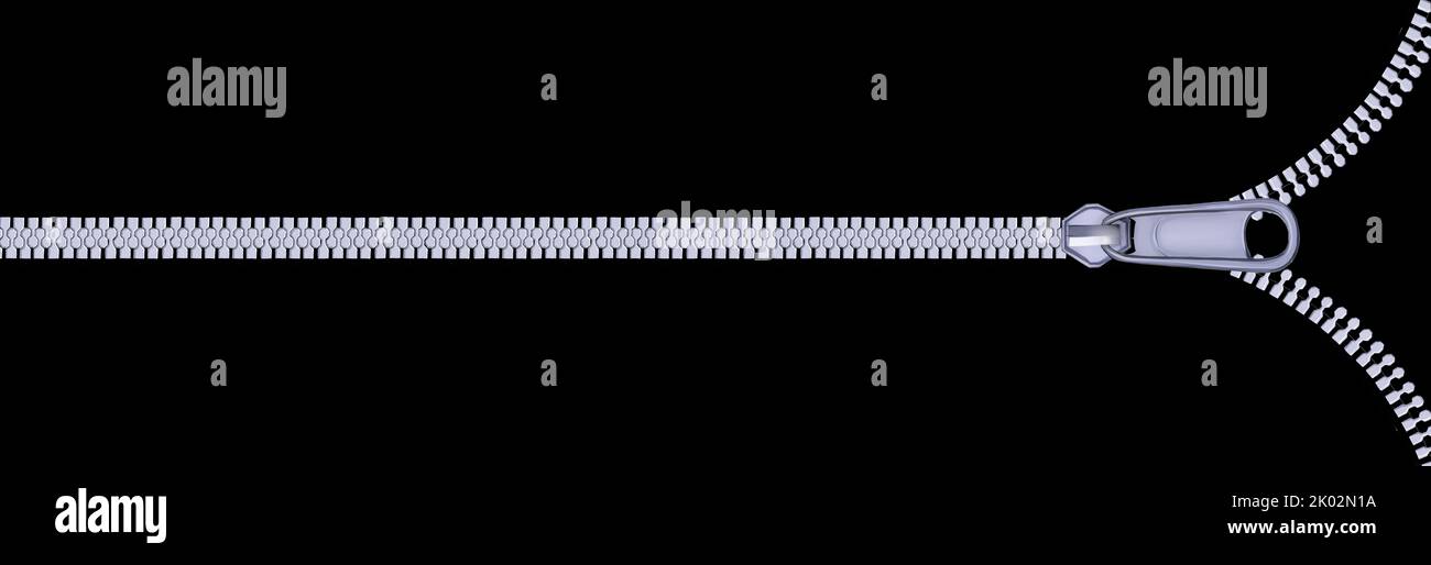 Zipper with zip against black background hi-res stock photography and ...