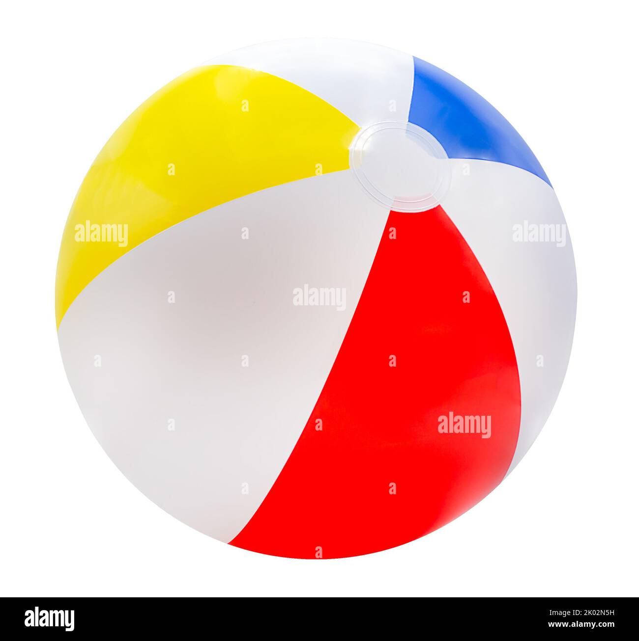 Beach ball isolated on white background with red, yellow, blue and ...