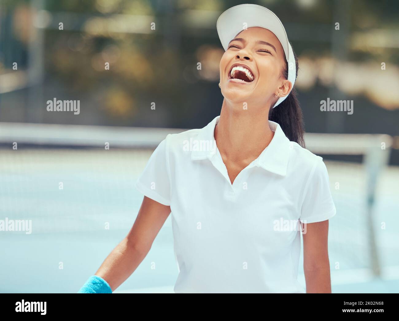 Sport, winning and tennis success with woman tennis player celebration ...