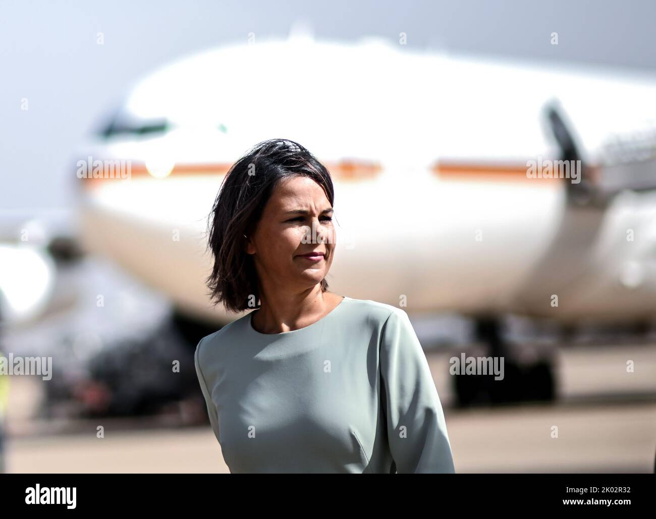 Rabat, Morocco. 25th Aug, 2022. Annalena Baerbock is repeatedly ...