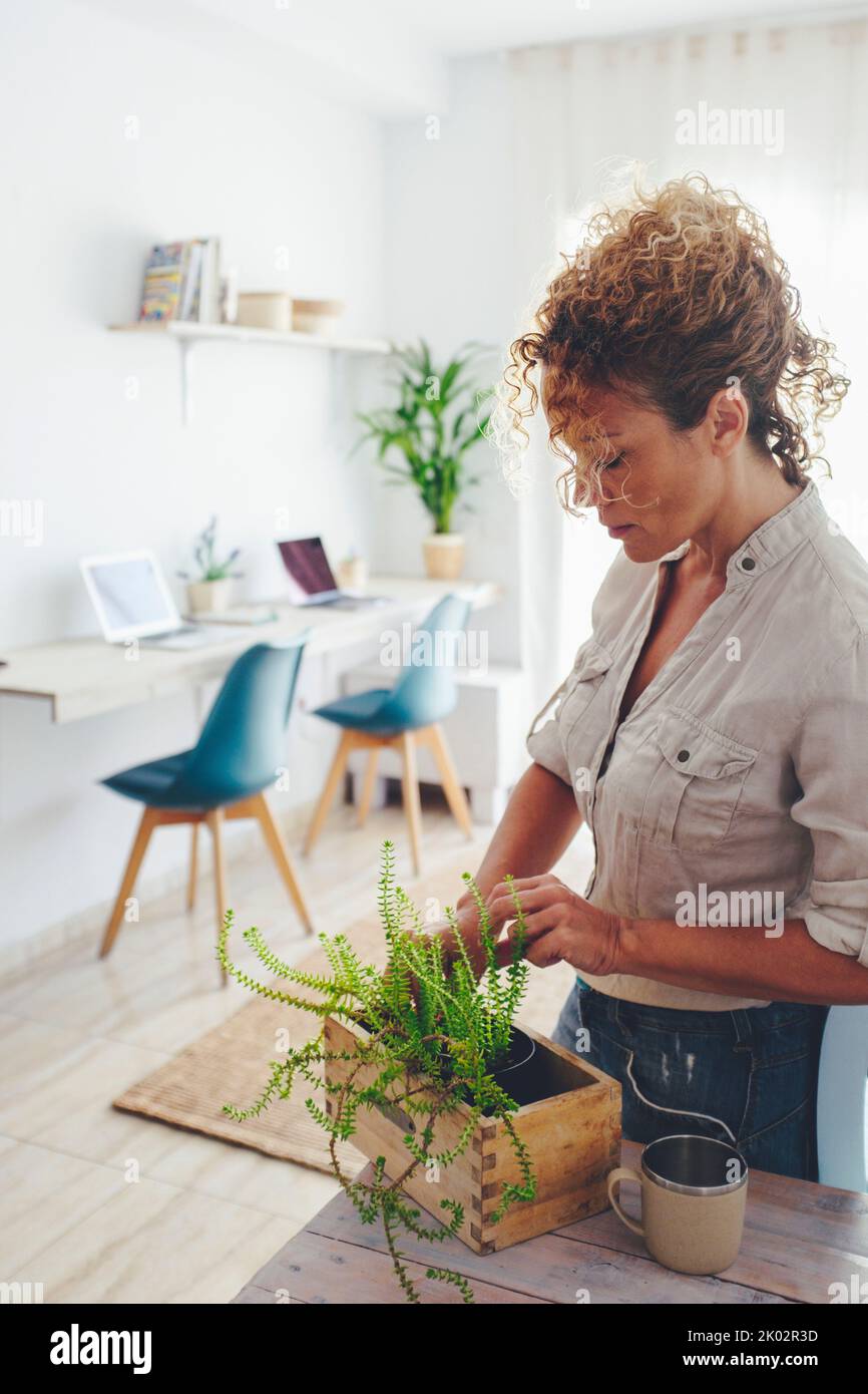 Independent woman bright living room hi-res stock photography and ...