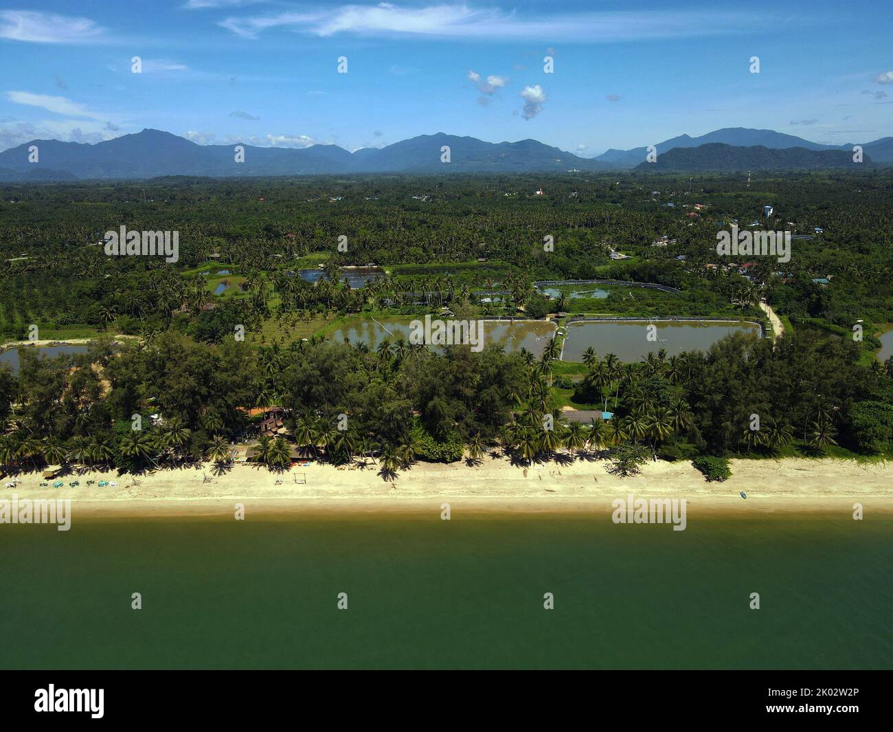 An aerial view of the hummingbird beach in Sichon District, Nakhon Si ...