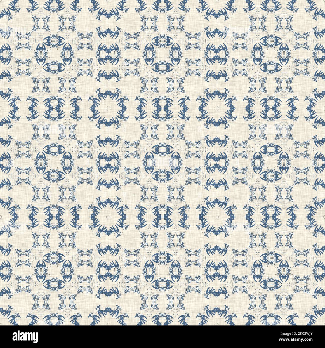 French blue quilt printed fabric pattern for shabby chic home decor ...