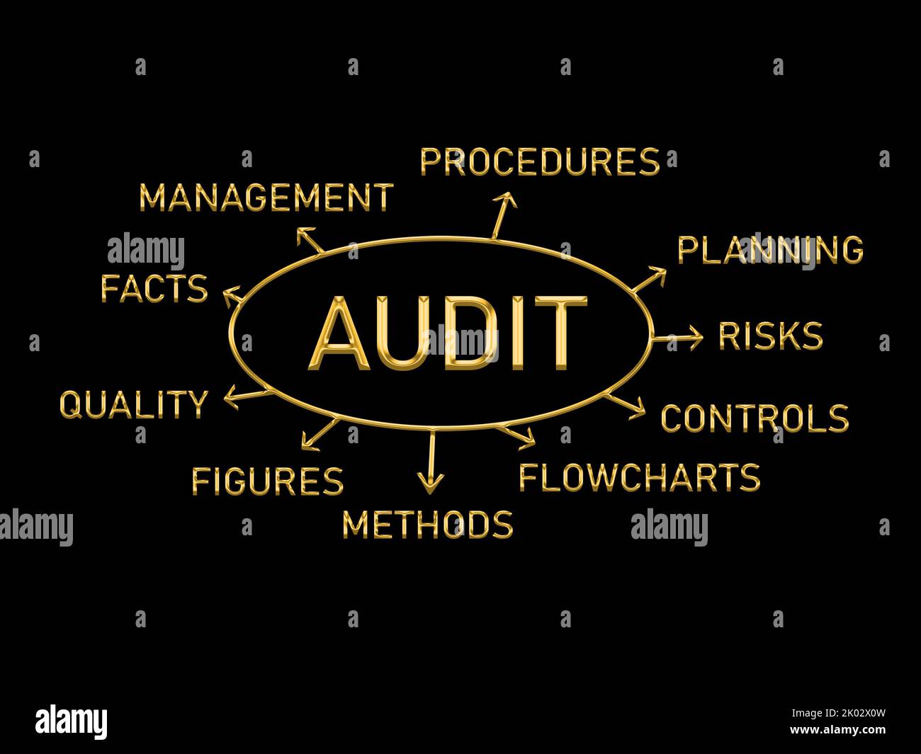 The concept of the audit. A diagram on a dark background Stock Photo ...