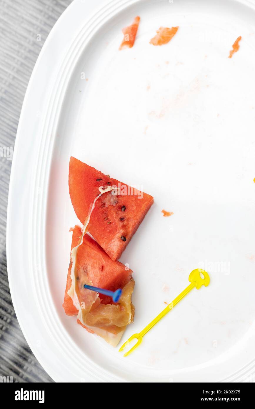 Leftover watermelon with ham Stock Photo - Alamy