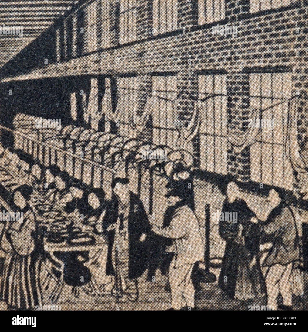 A textile factory in Japan. 19th century Stock Photo - Alamy