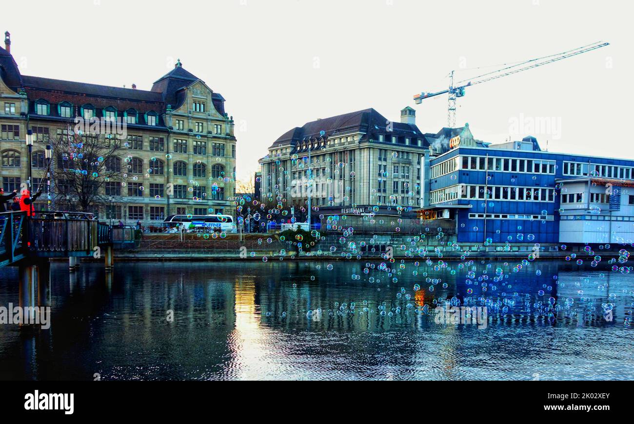 A buildings reflection on the sea water Stock Photo - Alamy