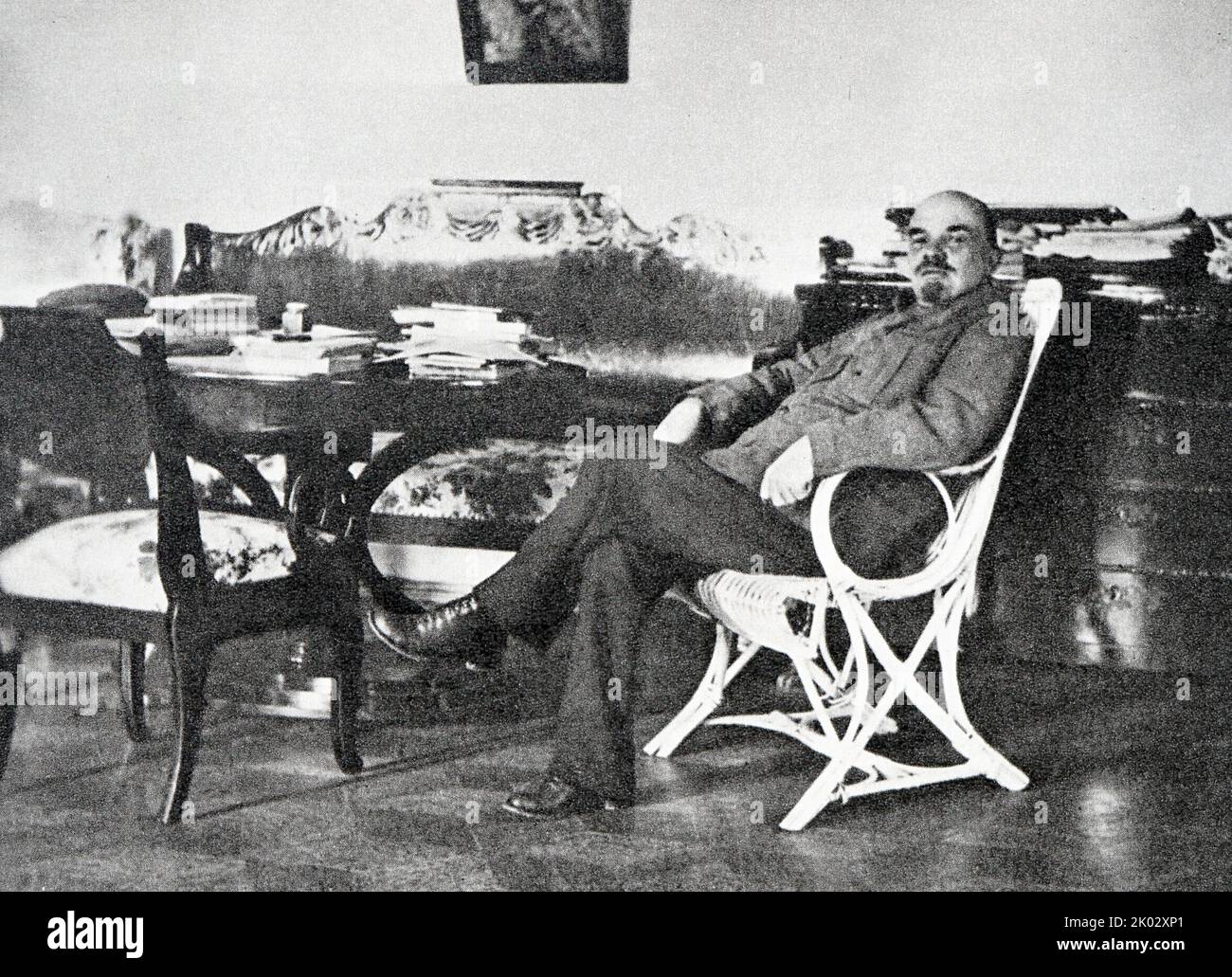 Vladimir Lenin in his office in Gorki. 1922, early August. Photographer ...