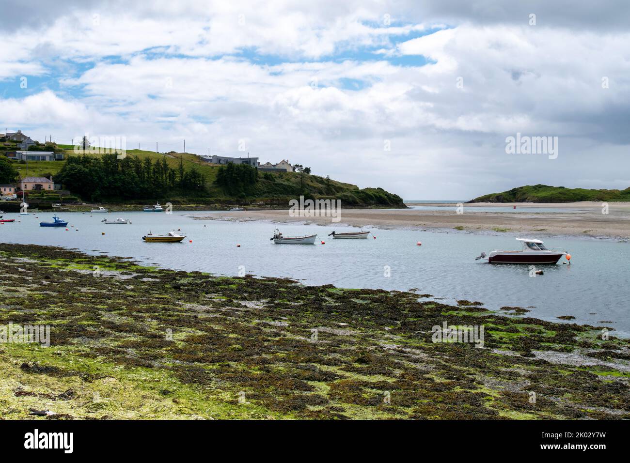 Clonakilty, Ireland, July 2, 2022. Boats anchored in Clonakilty Bay on ...