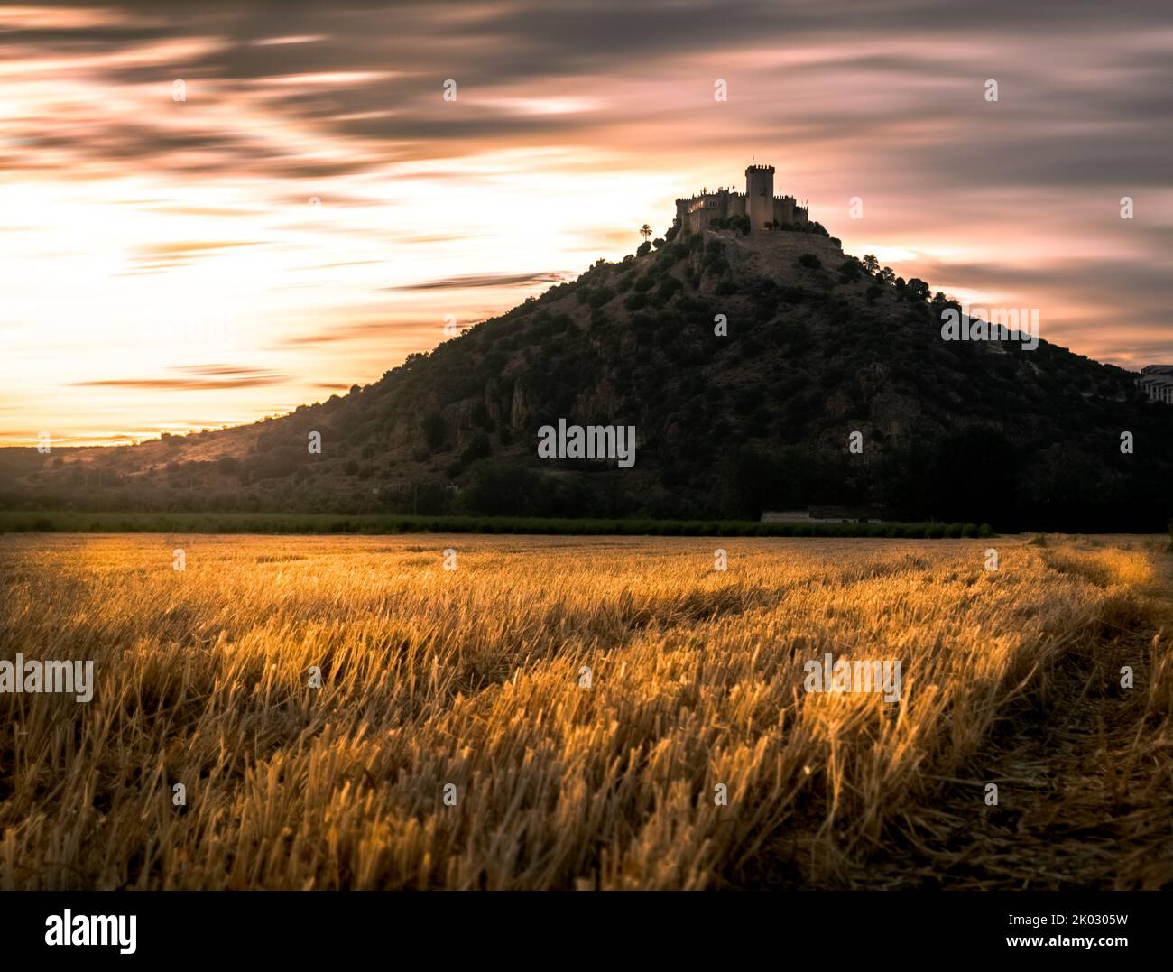 The Castillo Almodovar del Rio castle in Spain during the sunset Stock ...