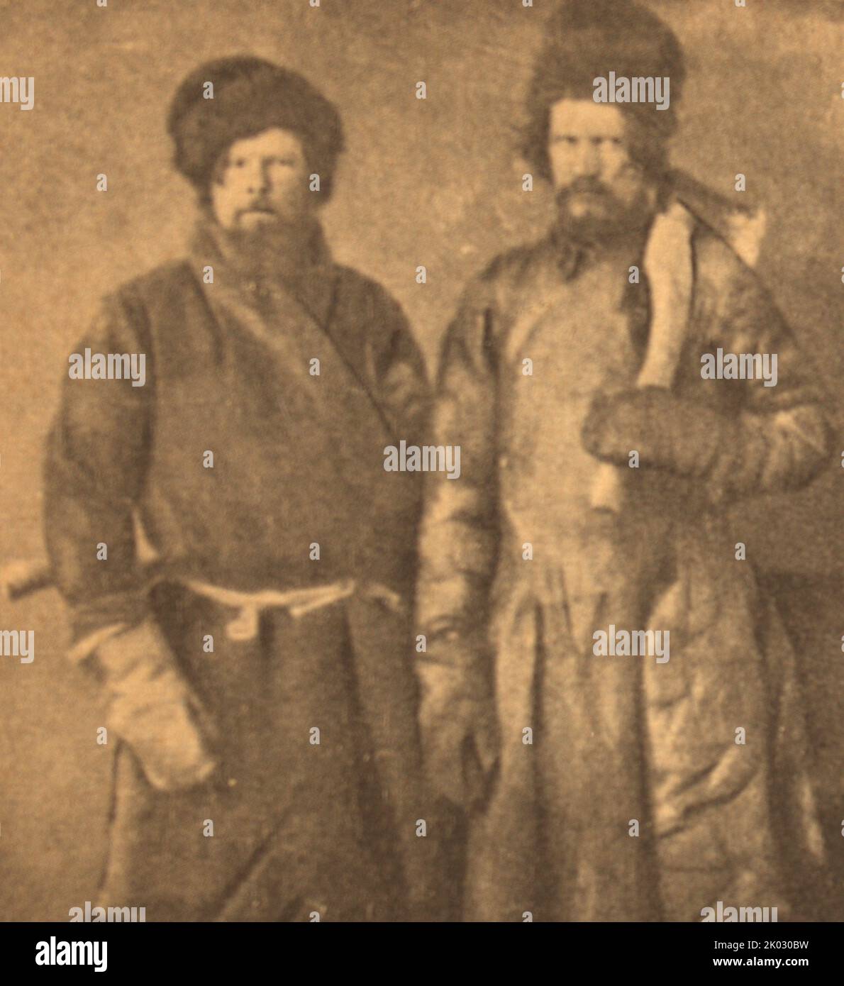 Peasants. Photo of the 60s of the 19th century Stock Photo - Alamy