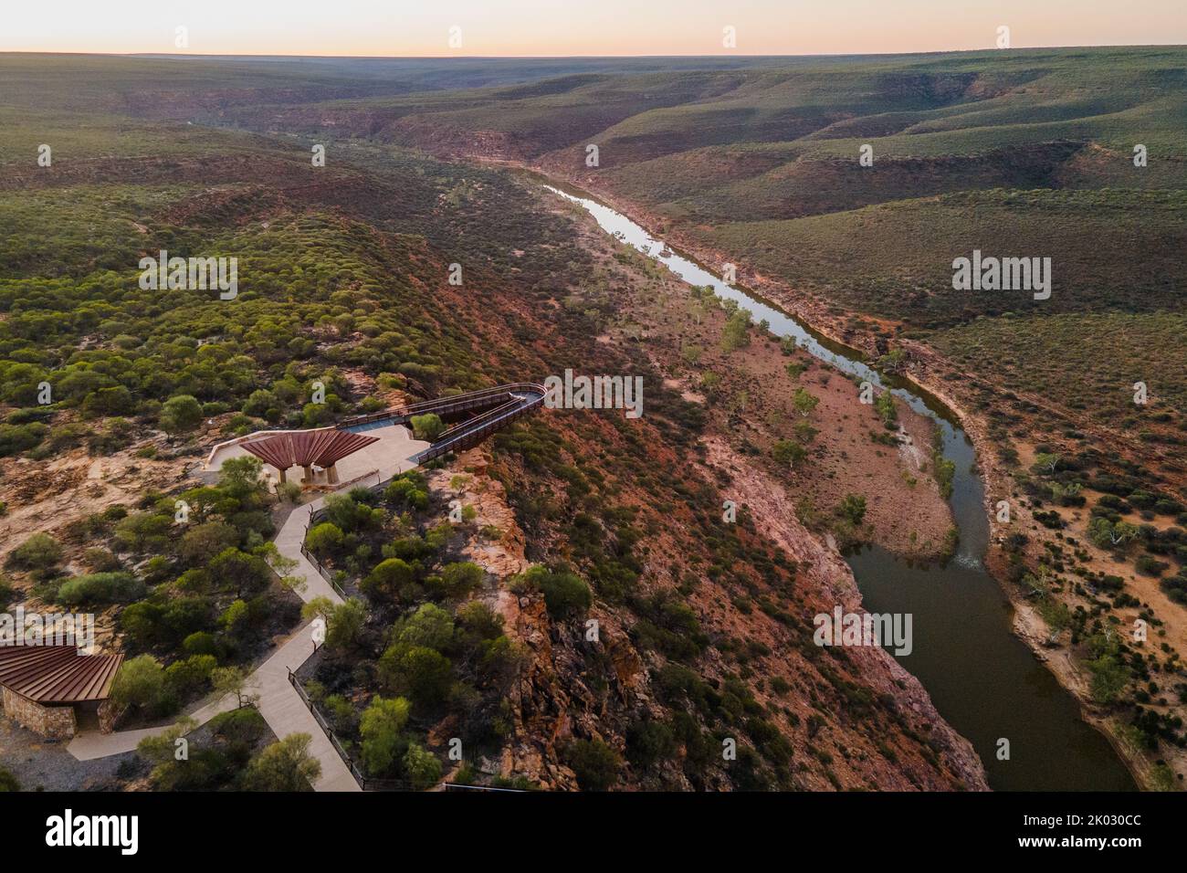 An aerial view of a beautiful Kalbarri National Park in Western ...