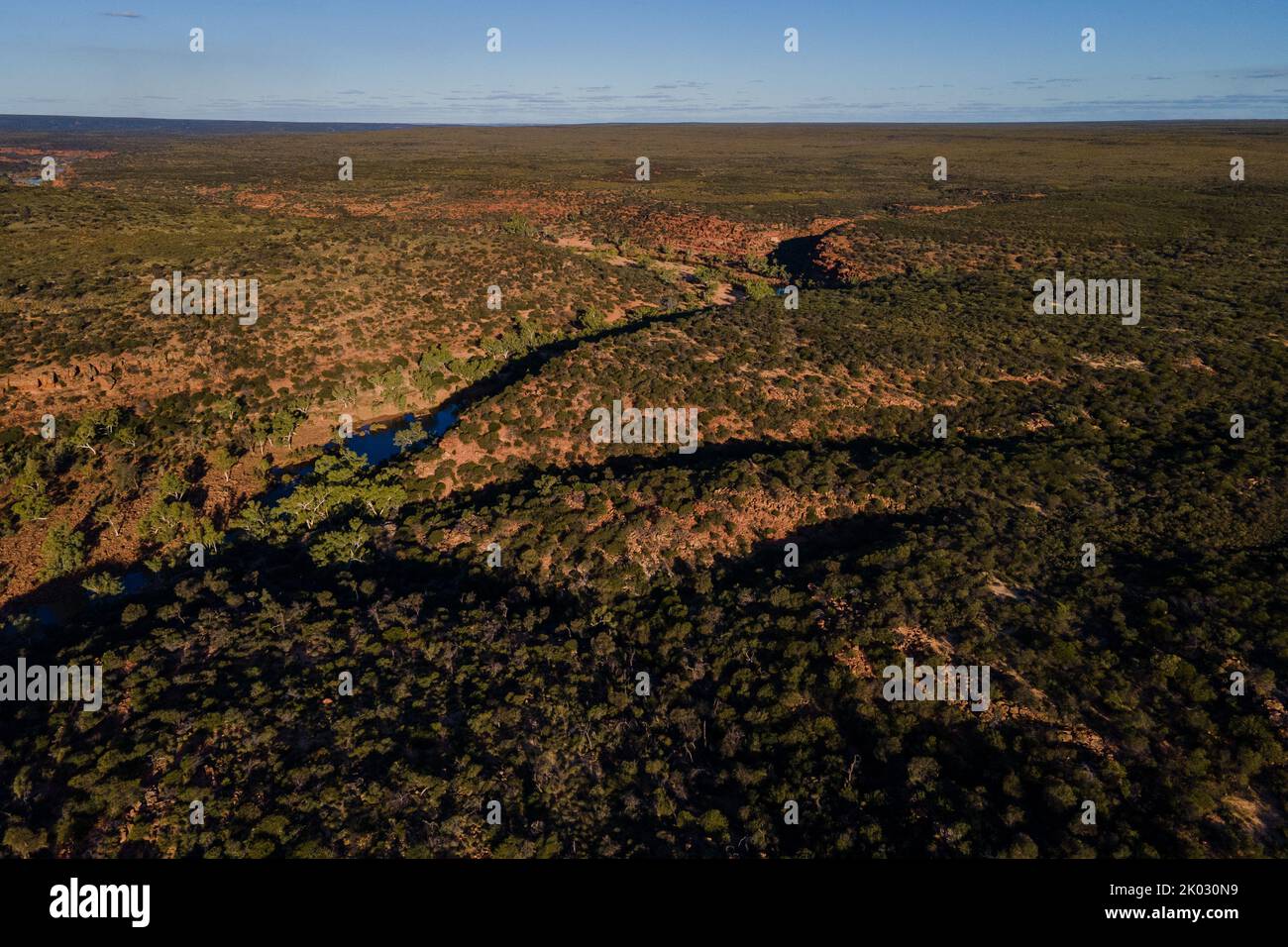 An aerial view of a beautiful Kalbarri National Park in Western ...