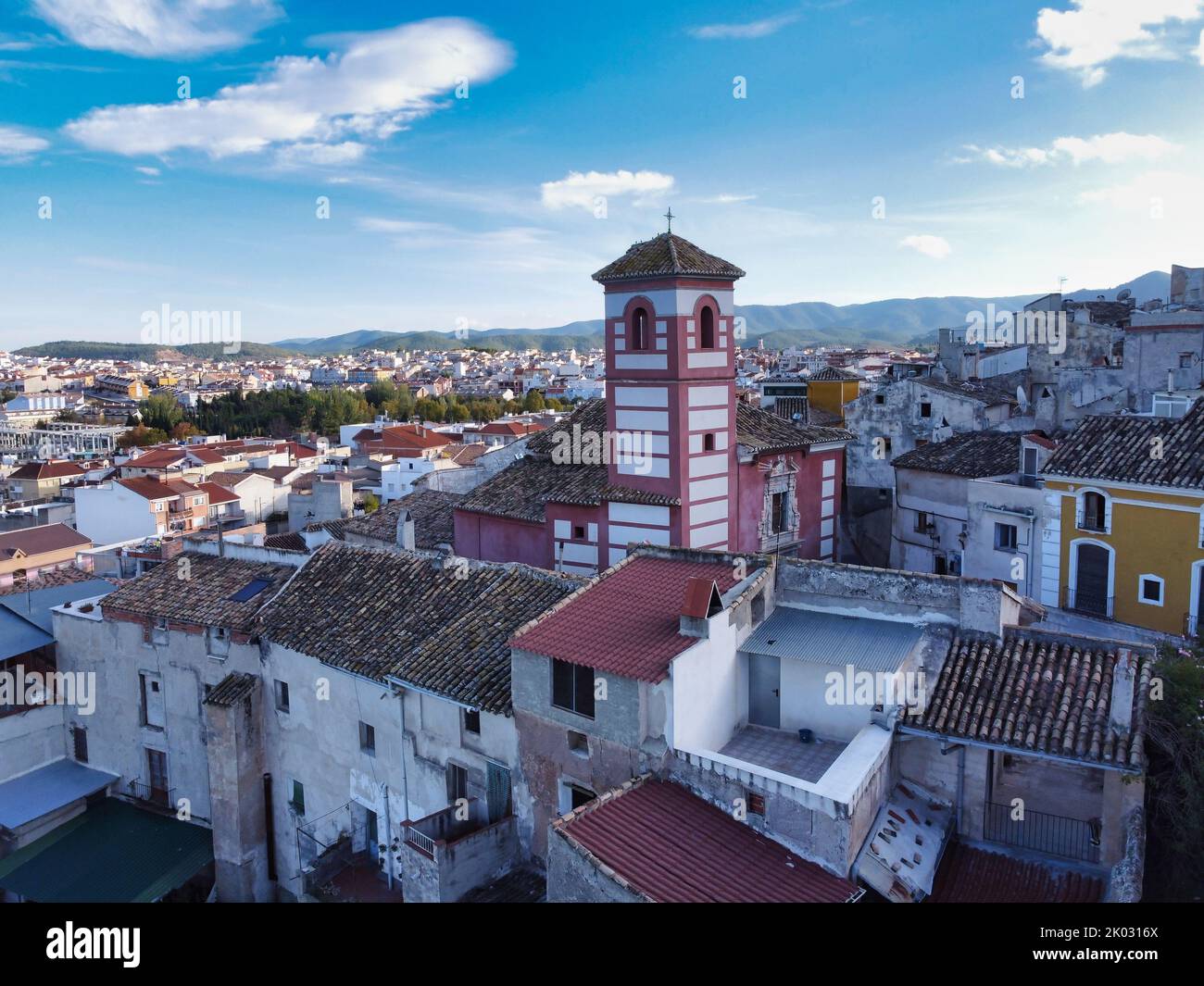 An aerial view of the town Cehegin with beautiful historic buildings in ...