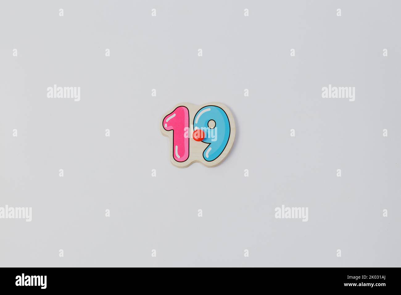 Number 19 on white hi-res stock photography and images - Alamy
