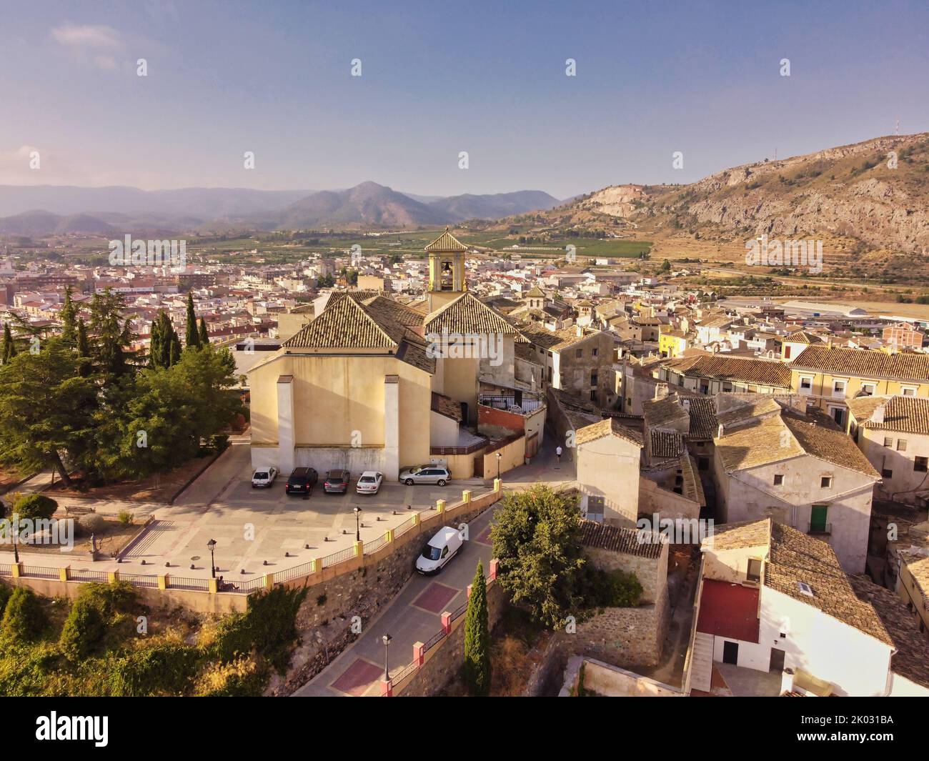An aerial view of the town Cehegin with beautiful historic buildings in ...