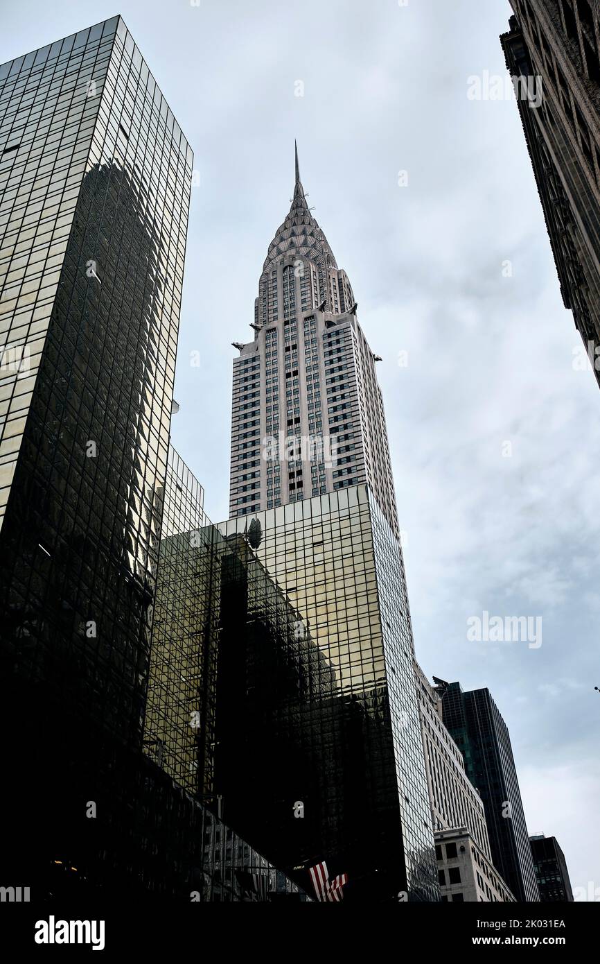 An outdoor view of high-rise buildings in the city of Manhattan in New ...