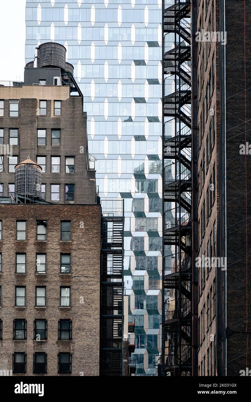 An outdoor view of high-rise buildings in the city of Manhattan in New ...