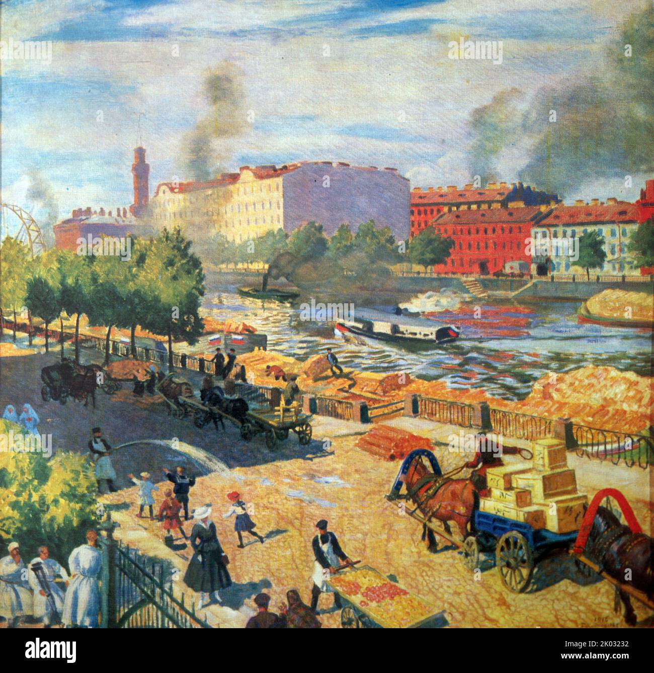 Fontanka. 1916. by Boris Kustodiev Stock Photo - Alamy