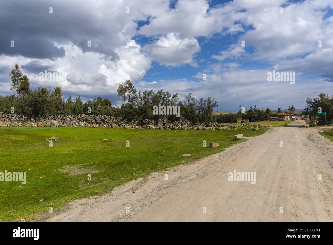 affirmed dirt road typical in the towns in the interior of Peru, these ...
