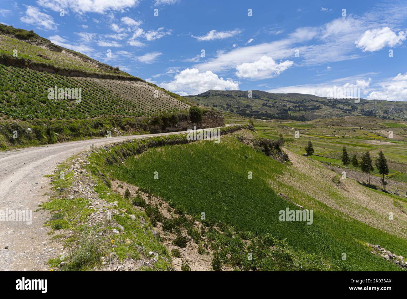 affirmed dirt road typical in the towns in the interior of Peru, these ...