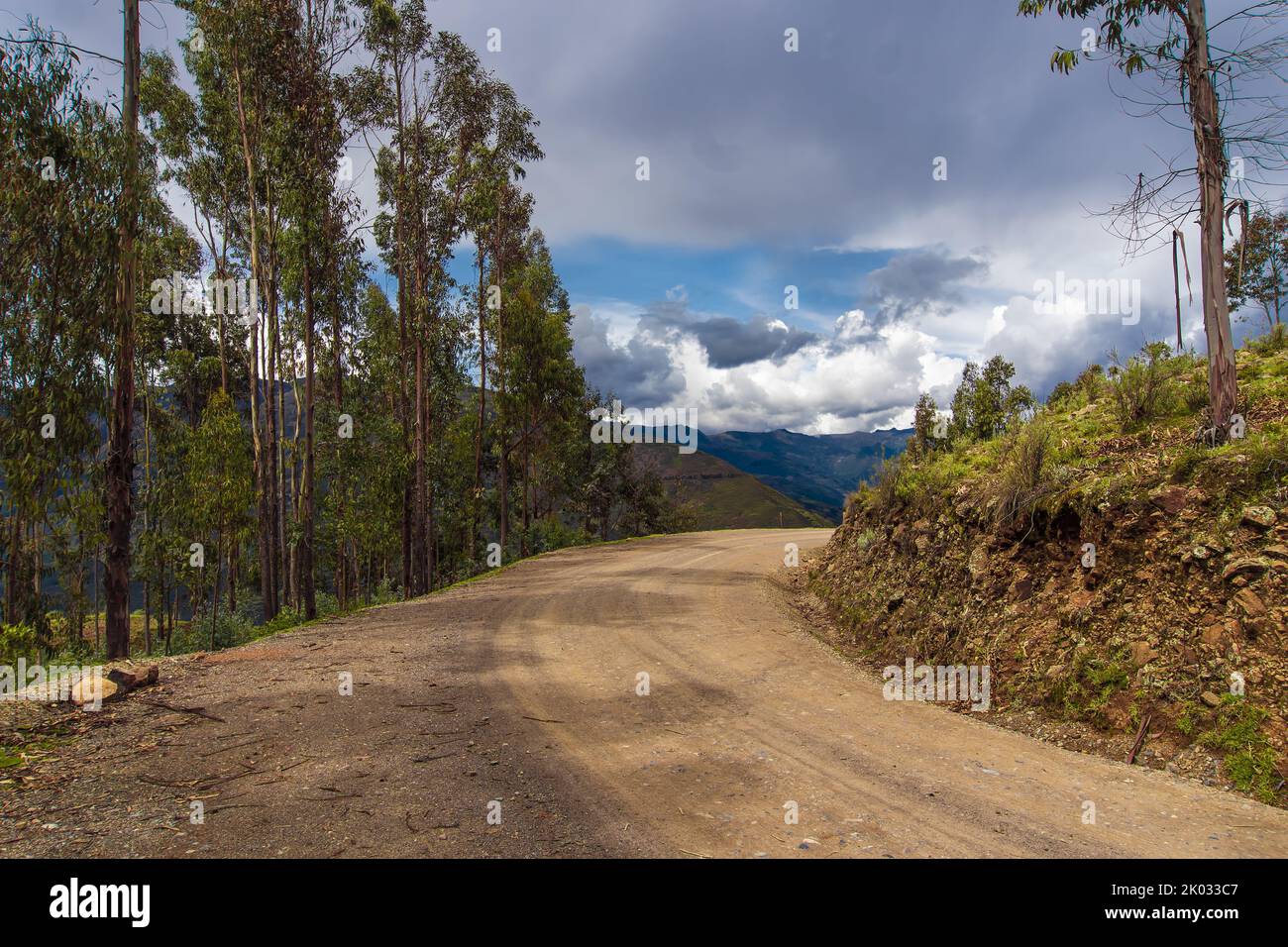 affirmed dirt road typical in the towns in the interior of Peru, these ...