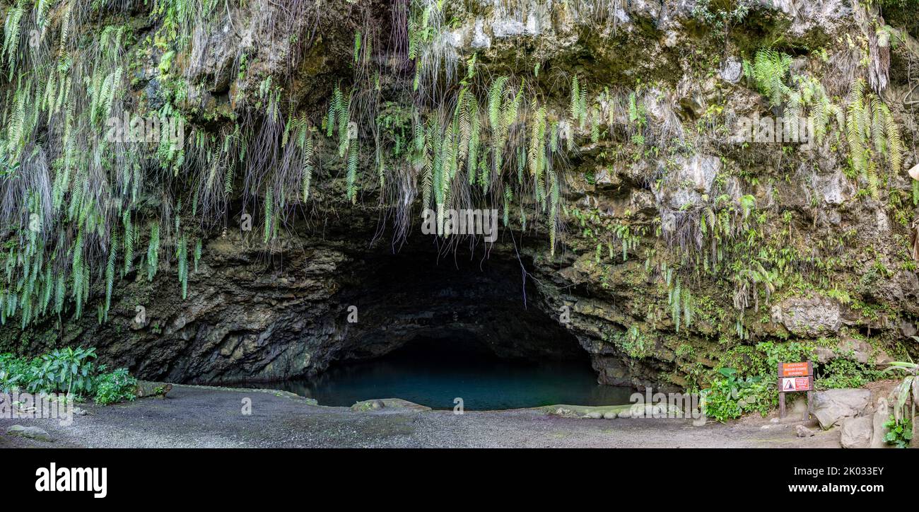 The Mara's Cave on the west coast of the island of Tahiti Stock Photo ...