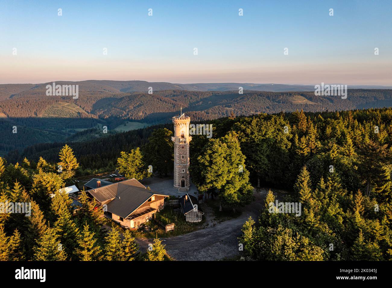 Germany, Thuringia, Ilmenau, Kickelhahn, observation tower, forest ...