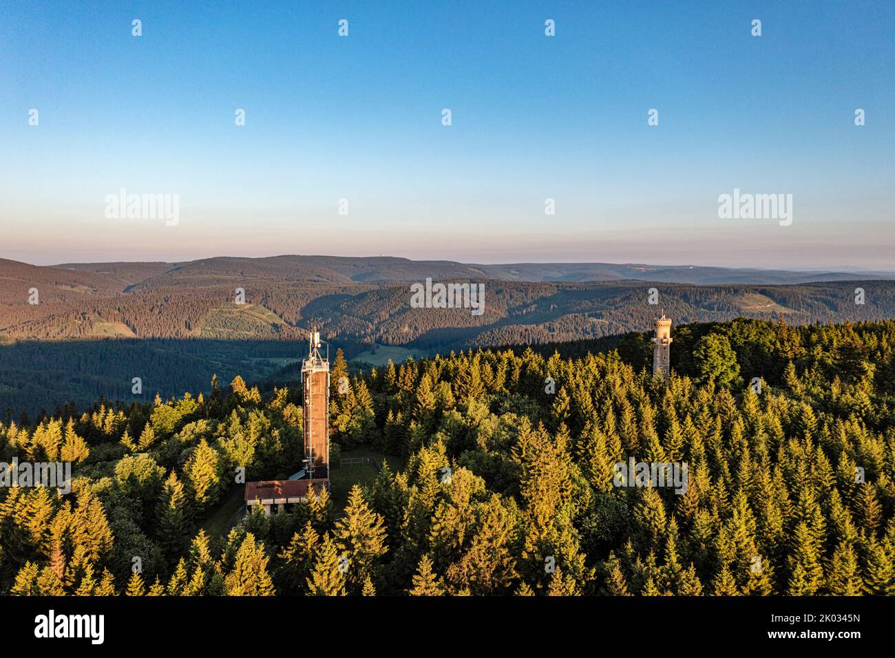 Germany, Thuringia, Ilmenau, Kickelhahn, telecom tower, observation ...
