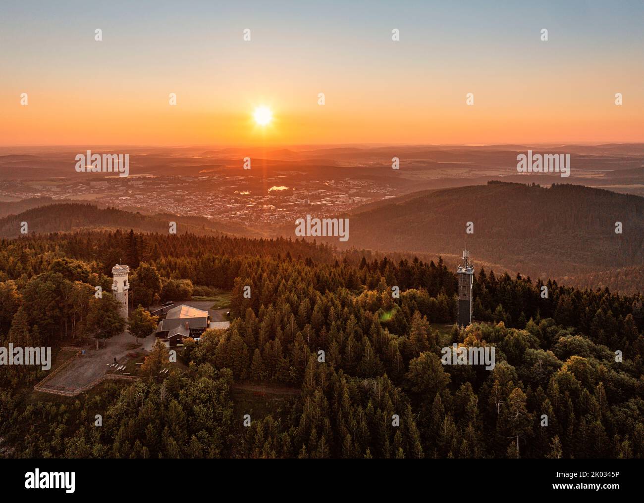 Germany, Thuringia, Ilmenau, Kickelhahn, observation tower, telecom ...