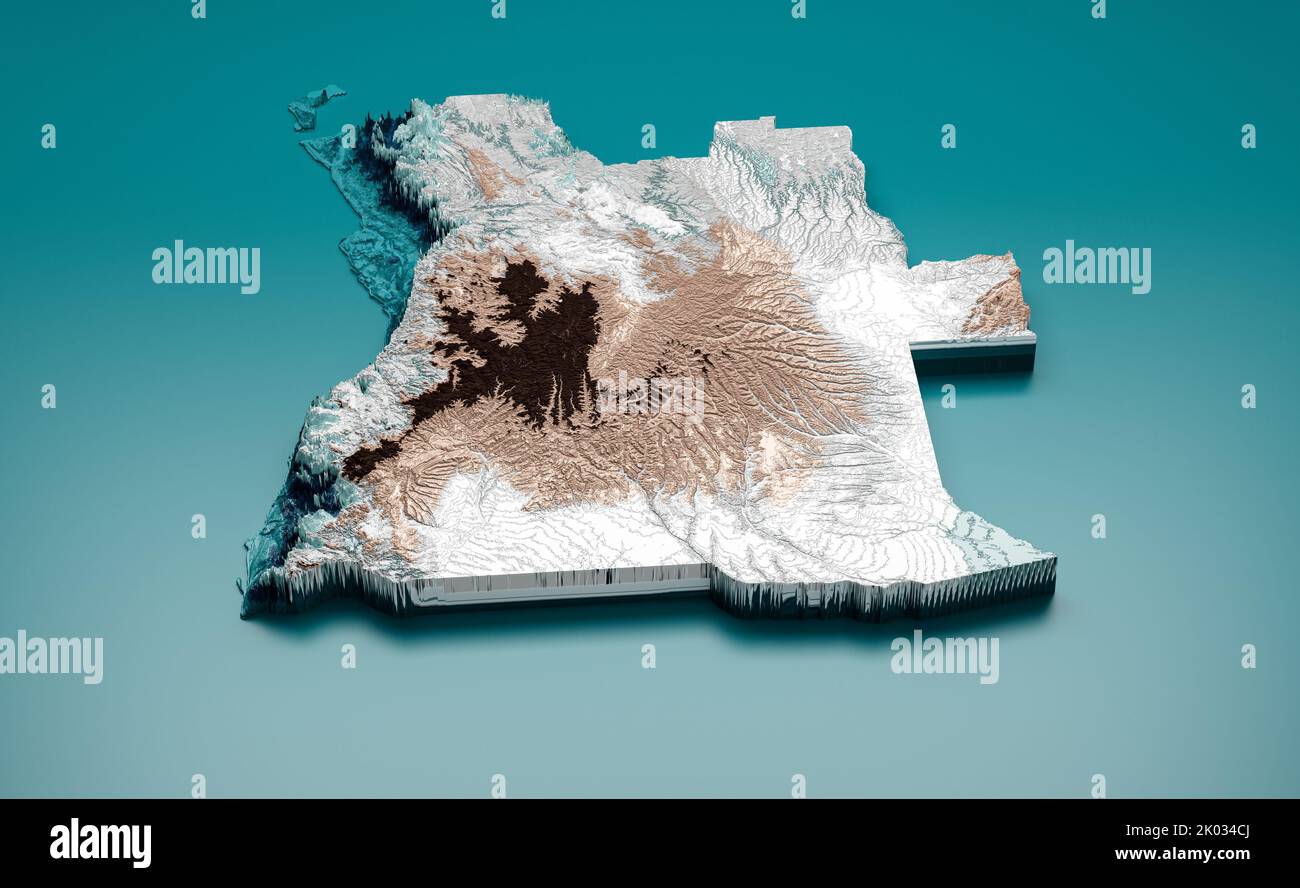 Angola relief map hi-res stock photography and images - Alamy