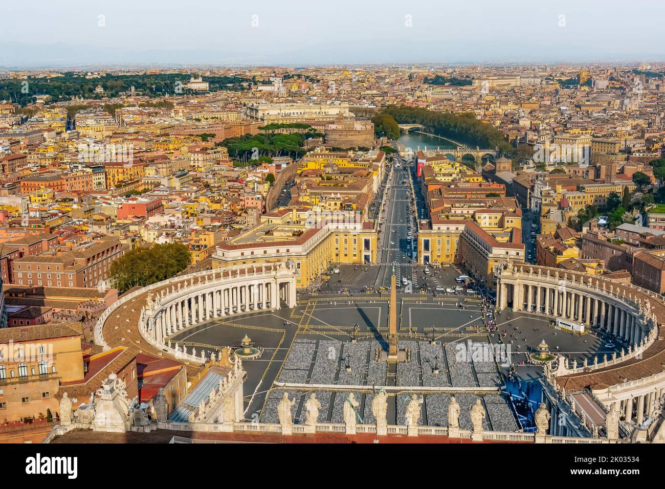 An aerial view of buildings and historical ruins in Vatican city Stock ...