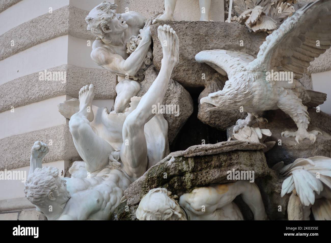 A monument statue on Michaelerplatz in downtown of Vienna Stock Photo ...